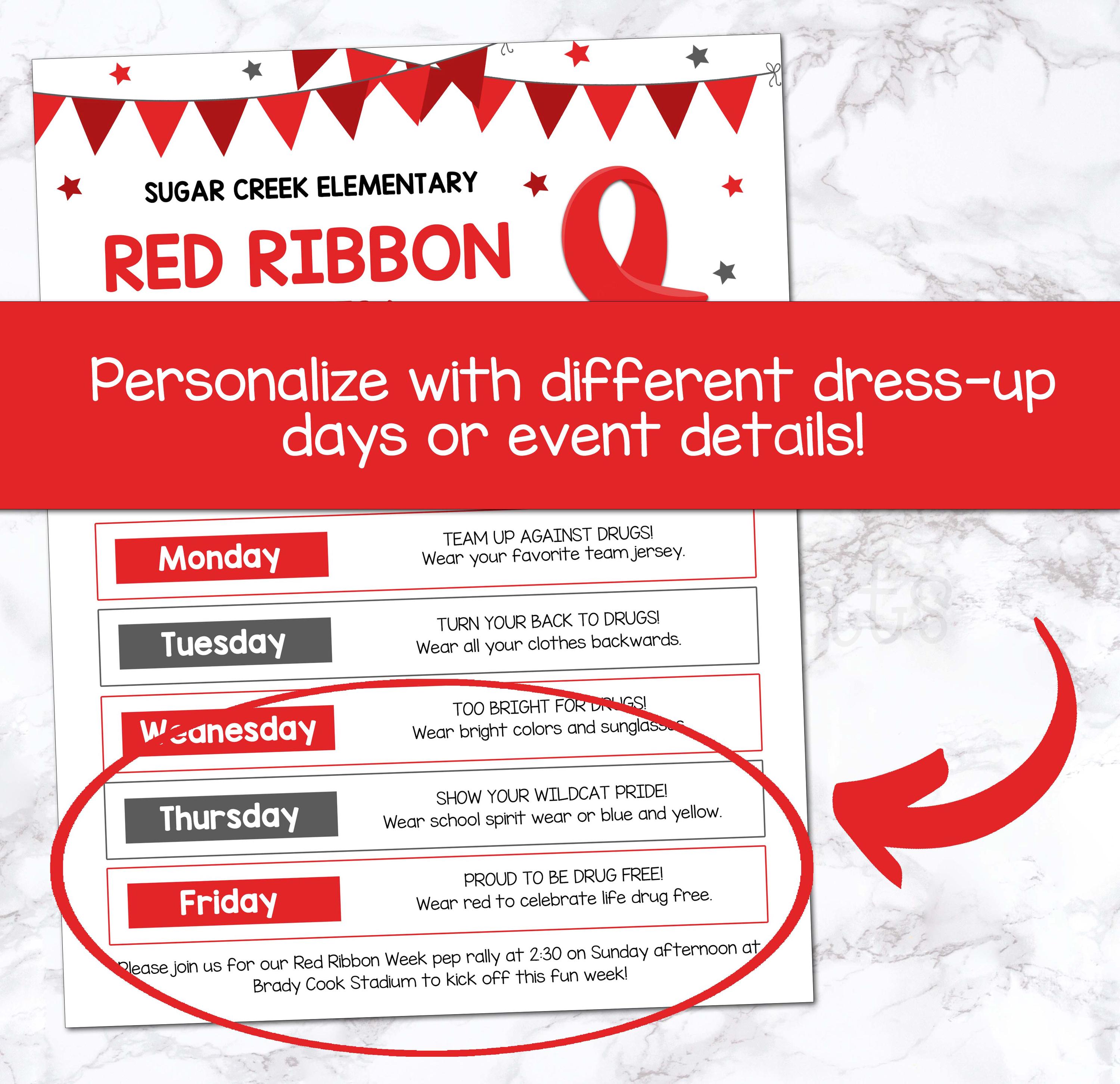 Red Ribbon Week, Editable Red Ribbon Week Flyer, Red Ribbon Week ...