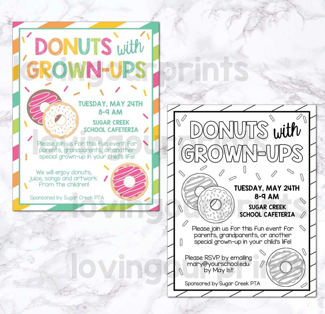 Donuts With Grownups Donuts With Grownups Invitation Donuts - Etsy