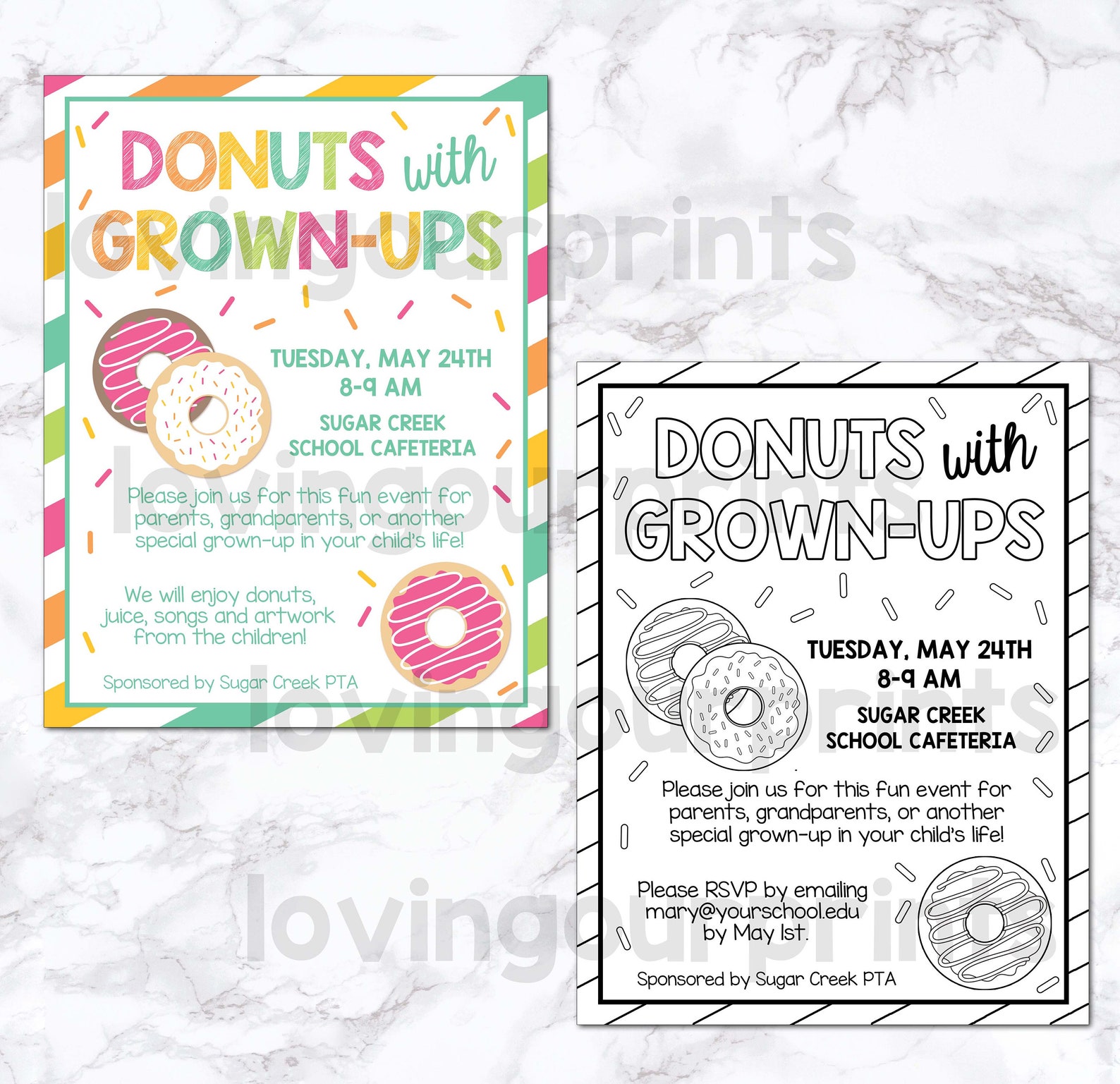 Donuts With Grownups Donuts With Grownups Invitation Donuts - Etsy