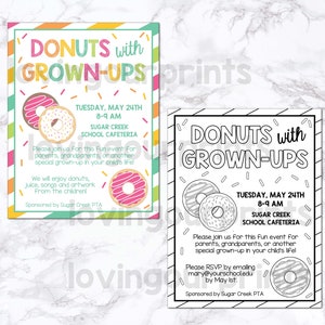 Donuts With Grownups, Donuts With Grownups Invitation, Donuts With ...