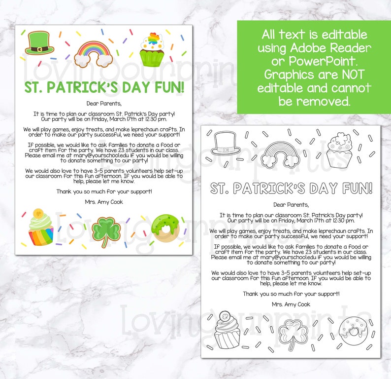 Editable St Patricks Day Class Flyer, St Patricks Day Party Flyer ...