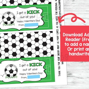 Soccer Valentines, Soccer Valentine Printable, Editable Valentine Treat ...