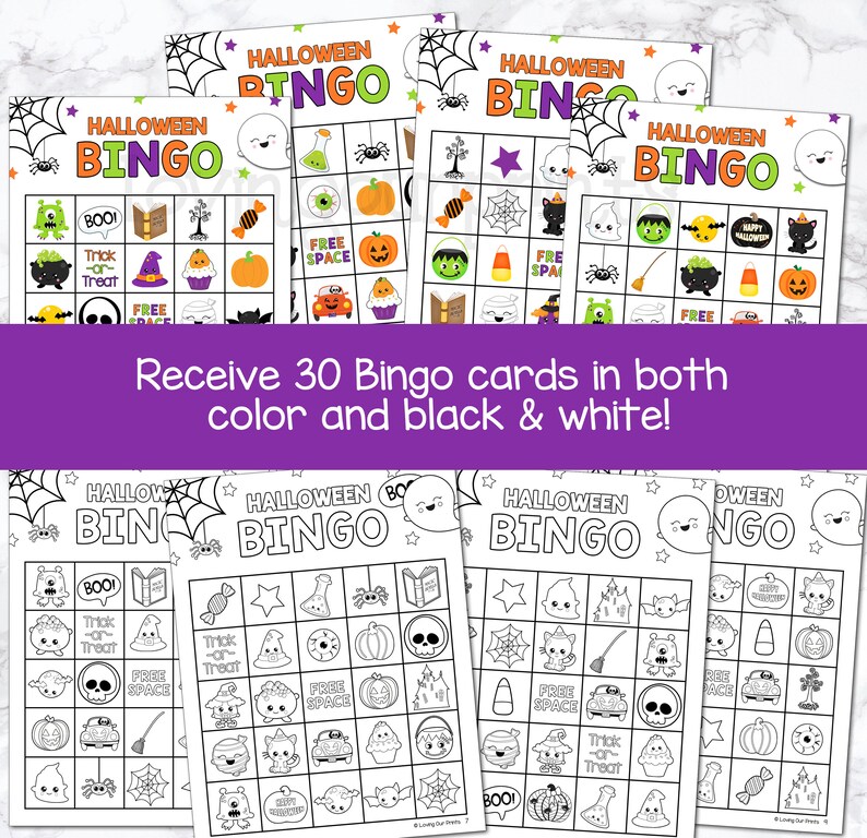 Halloween Bingo, Halloween Bingo Cards, Halloween Bingo Printable ...