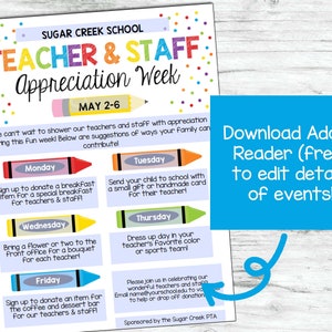 Editable Teacher Appreciation Week, Editable Teacher Appreciation Week ...