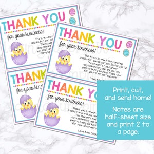 Easter Thank You Cards, Editable Easter Template, Easter Thank You ...