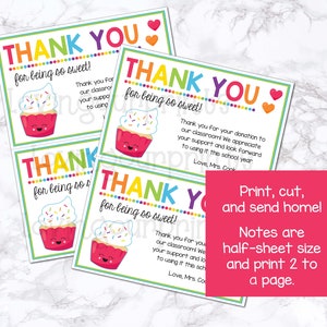 Teacher Thank You Notes, Teacher Thank You Card Template, School Thank ...