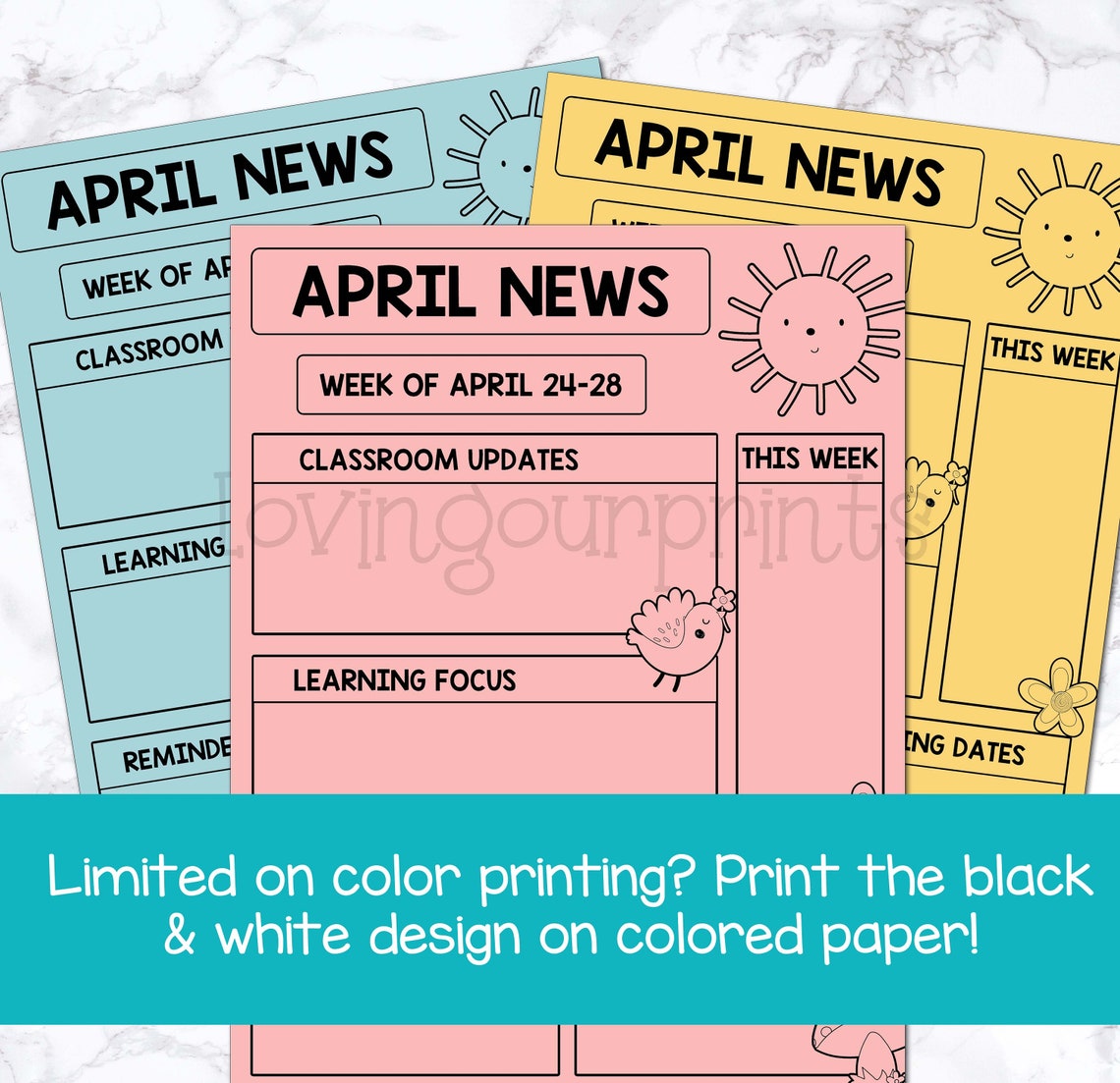 Editable April Newsletter Template, Preschool News Letter, Preschool ...