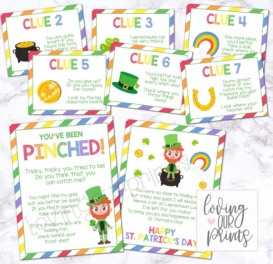 St Patricks Day Scavenger Hunt, Leprechaun Scavenger Hunt School, St ...