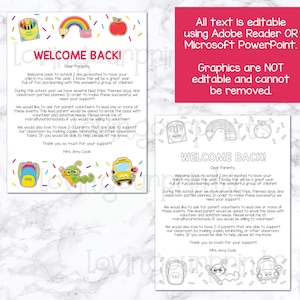 Back to School Parent Letter, Editable Back to School Letter to Parents ...