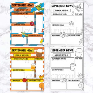 September Newsletter Template, Teacher Newsletter, Newsletter Template ...