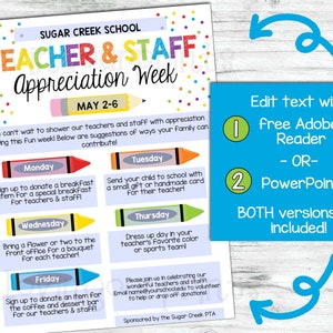 Editable Teacher Appreciation Week, Editable Teacher Appreciation Week ...