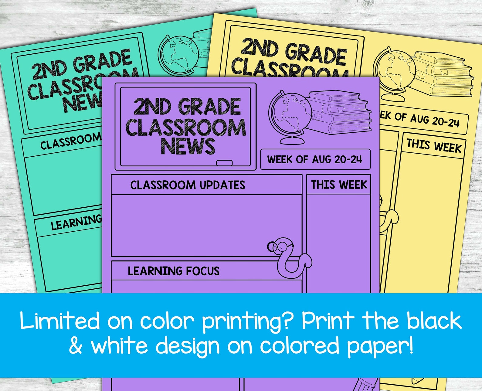 Teacher Newsletter Template Editable Teacher Newsletter Etsy