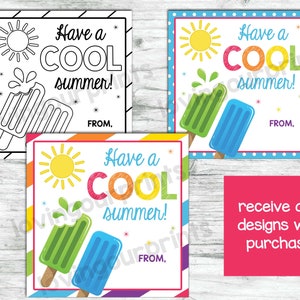 End of the Year Gift Tags for Students, Have a Cool Summer Tag, Have a ...