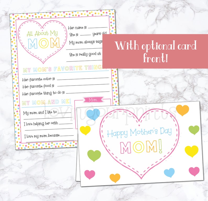 Mothers Day Fill In, Mothers Day Gift, Mothers Day Printable, Mothers ...