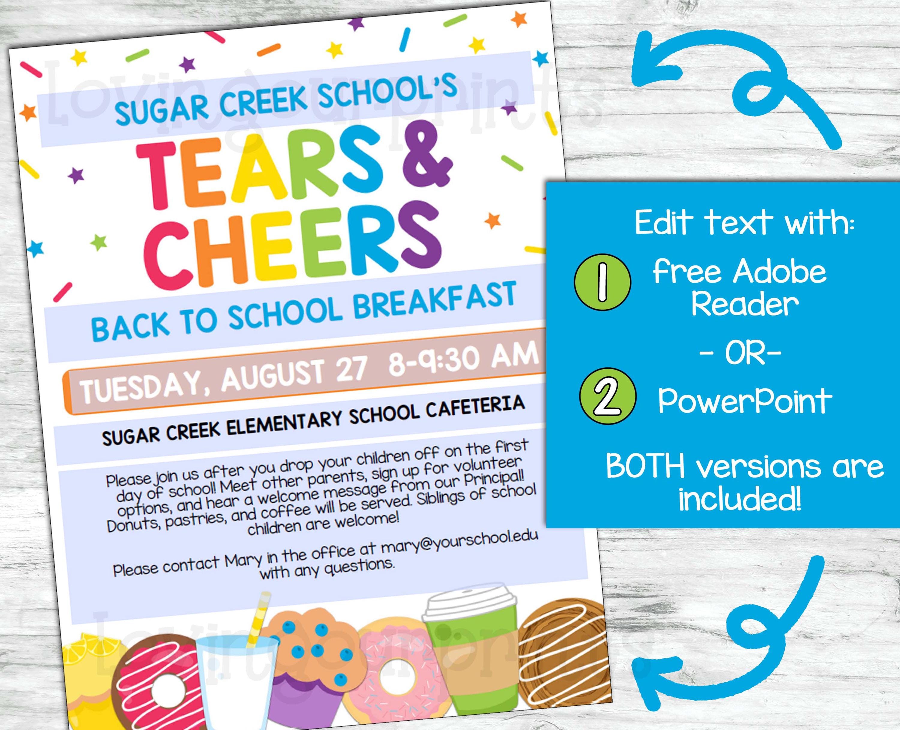 Tears and Cheers, Tears and Cheers Flyer, Editable Tears and Cheers ...