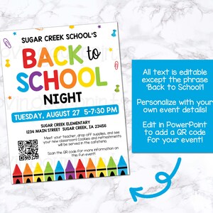 Back to School Night Flyer, Editable Back to School Night Template ...