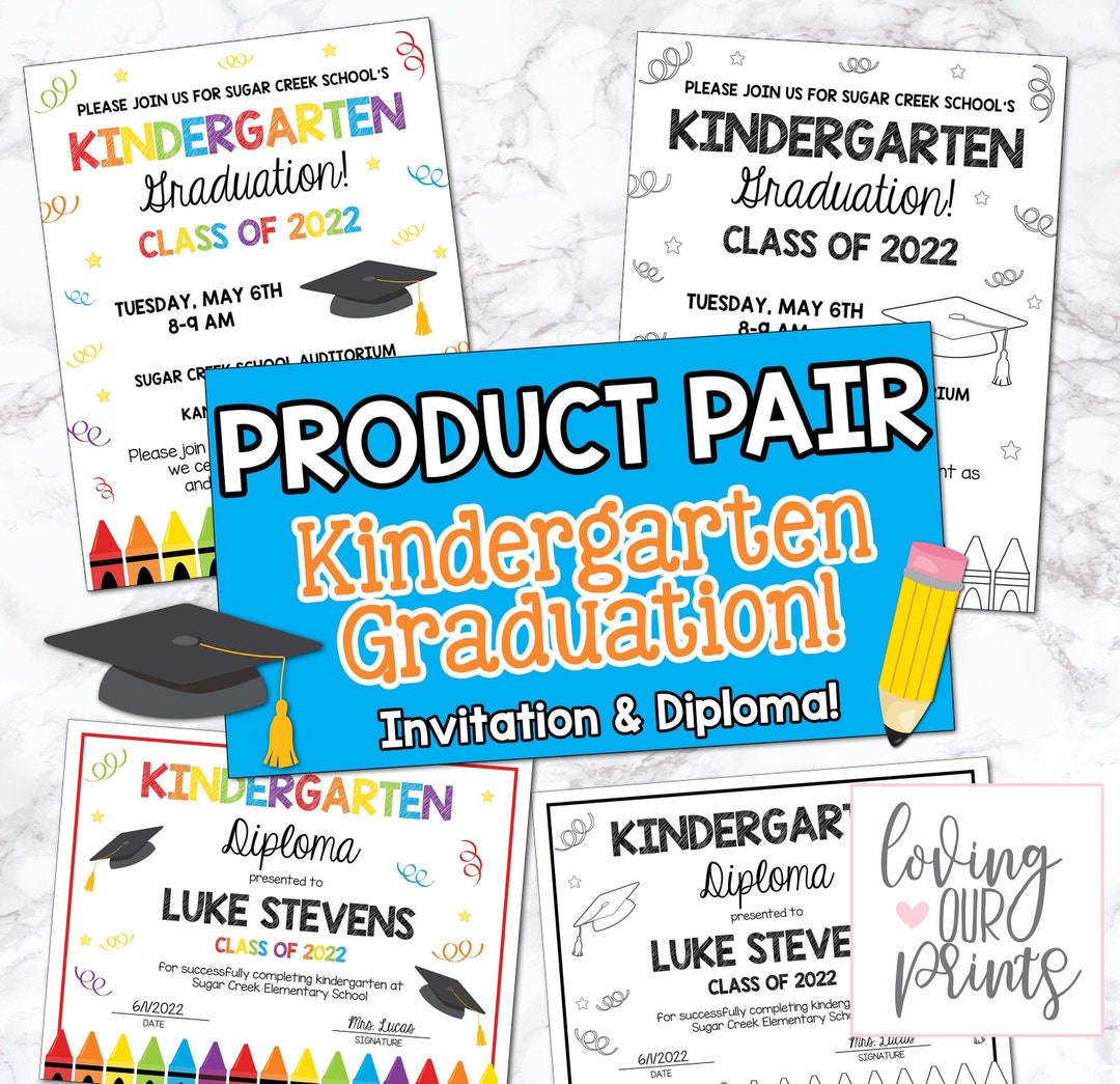 Kinder Graduation Bundle, Kinder Graduation Invitation, Kinder Grad ...