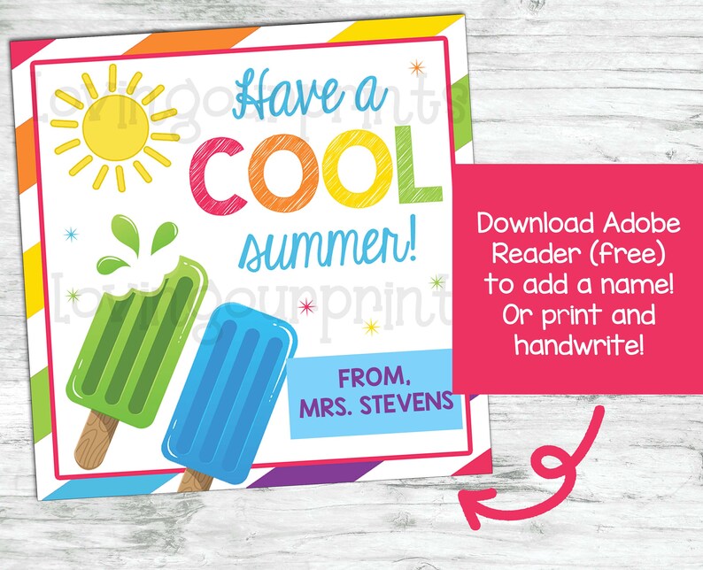 End of the Year Gift Tags for Students Have a Cool Summer - Etsy