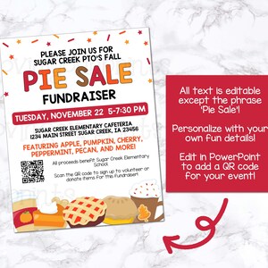 Editable Pie Sale Flyer, Pie Fundraiser Flyer, Pie Fundraiser ...