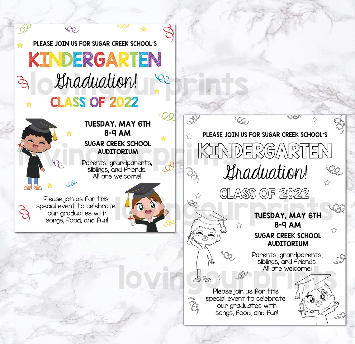 Kindergarten Graduation Invitation Editable Kindergarten - Etsy