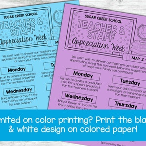 Teacher Appreciation Week, Editable Teacher Appreciation Week Calendar ...