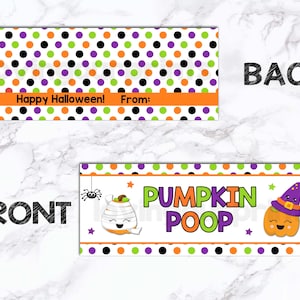 Editable Pumpkin Poop Halloween Bag Toppers, Halloween Pumpkin Poop Bag ...