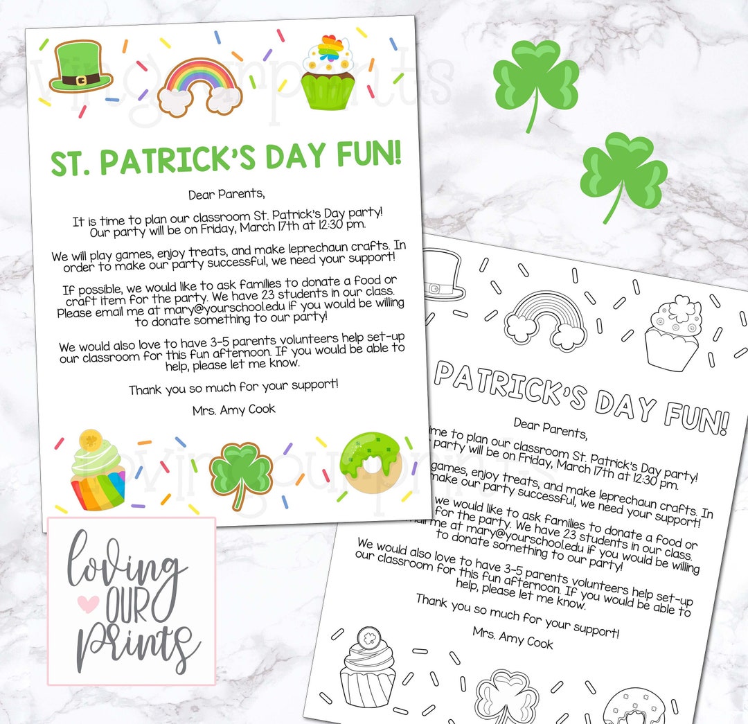 Editable St Patricks Day Class Flyer, St Patricks Day Party Flyer ...