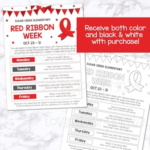 Red Ribbon Week, Editable Red Ribbon Week Flyer, Red Ribbon Week ...