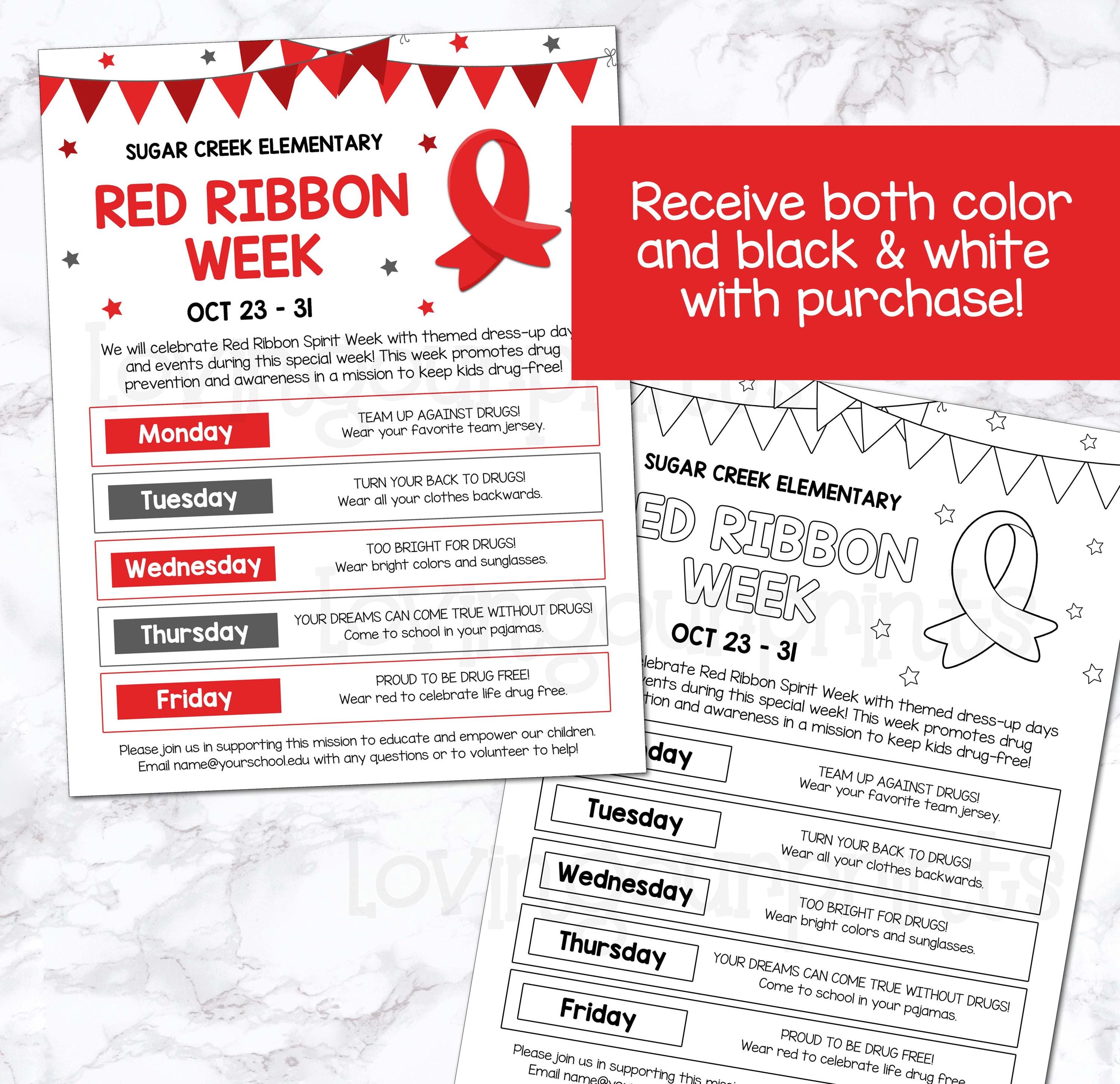 Red Ribbon Week, Editable Red Ribbon Week Flyer, Red Ribbon Week ...