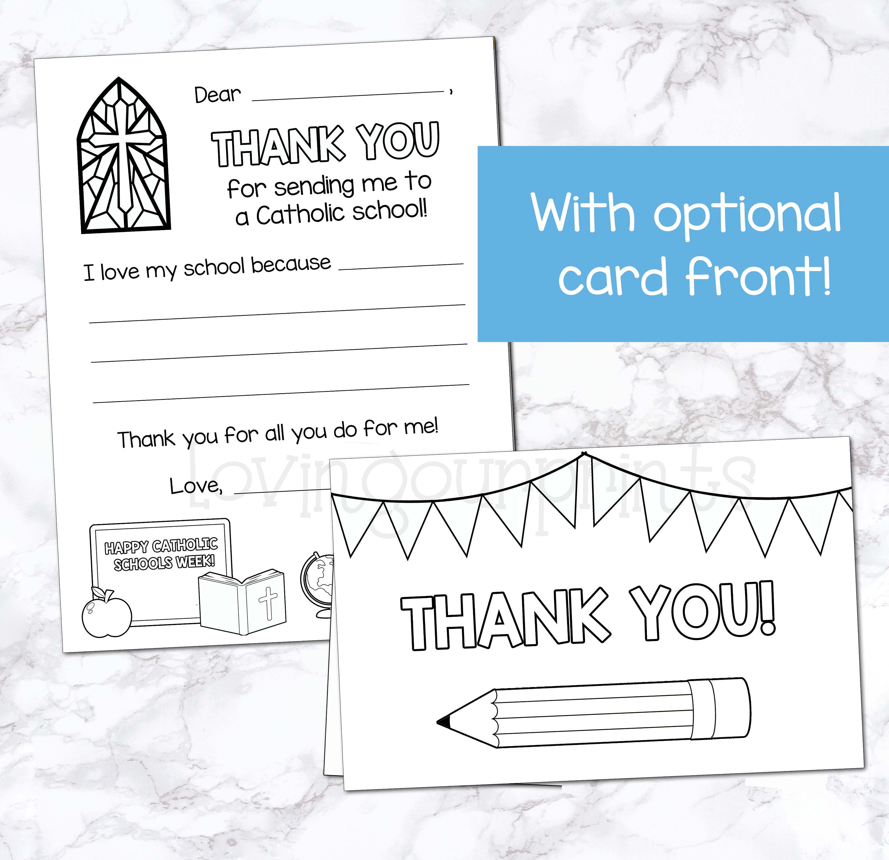 Catholic Schools Week Thank You Mom and Dad I Love My - Etsy