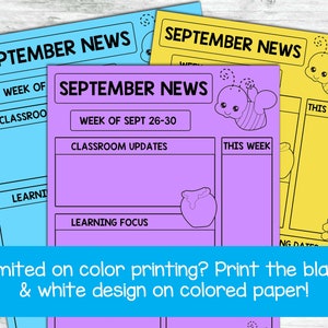 September Newsletter Template, Teacher Newsletter, Newsletter Template ...