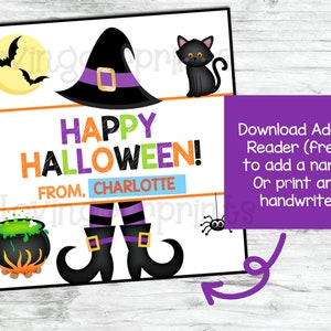 Editable Halloween Tags, Halloween Treat Tags, Printable Halloween Gift ...
