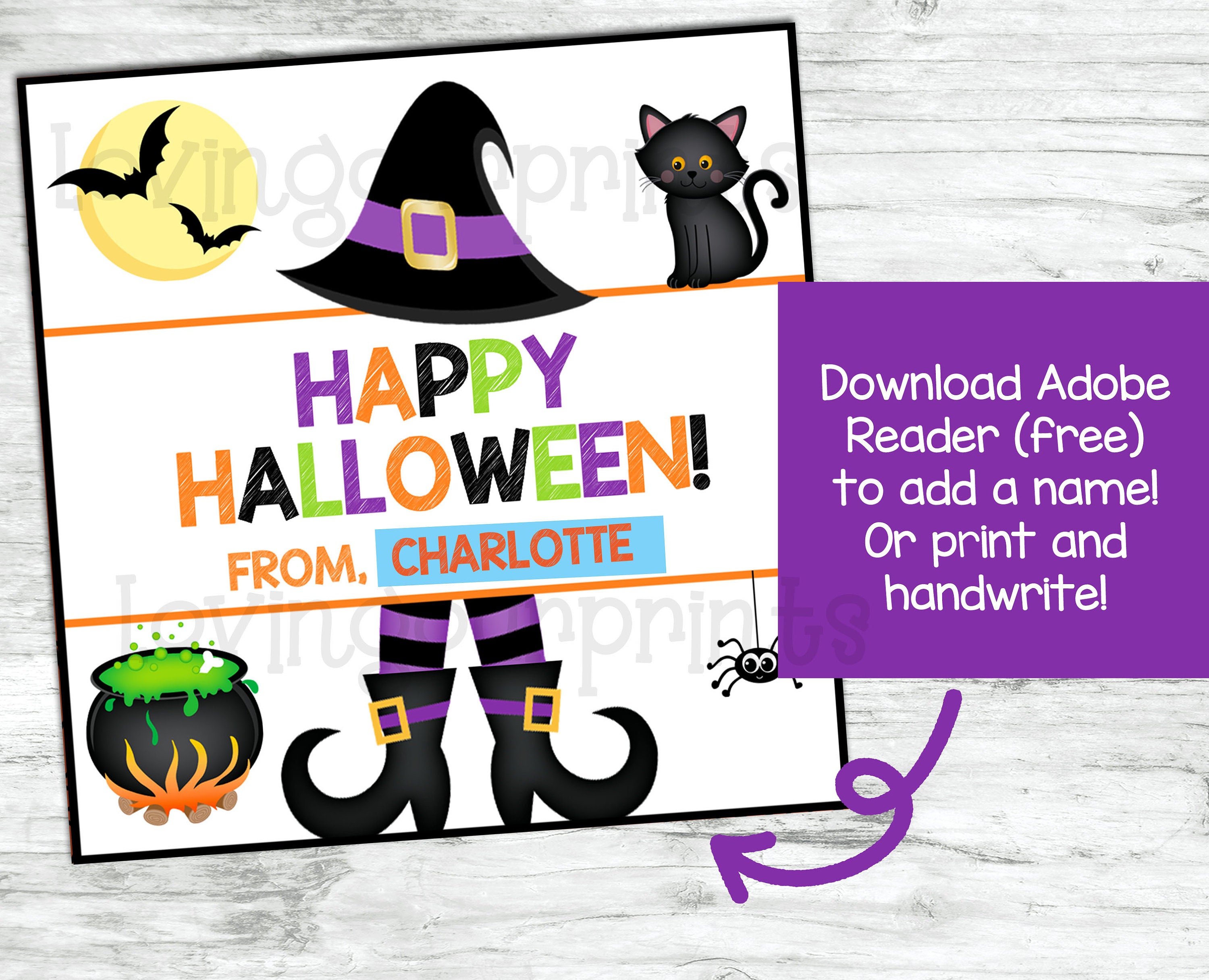 Editable Halloween Tags, Halloween Treat Tags, Printable Halloween Gift ...
