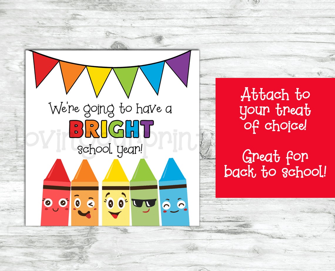 Back to School Treat Bag Back to School Printable Tag - Etsy