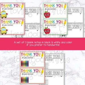 Thank You Note From Teacher, Editable Thank You, Back to School Thank ...