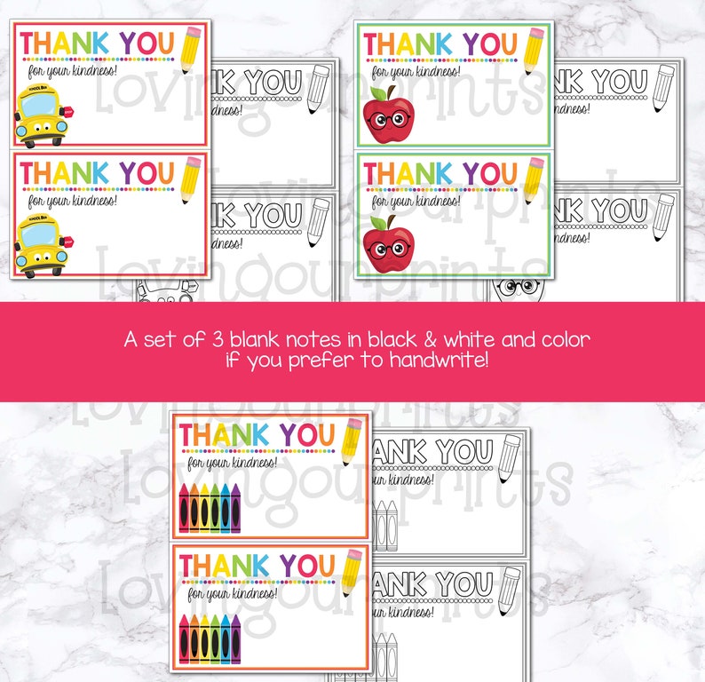 Thank You Note From Teacher Editable Thank You Back to - Etsy