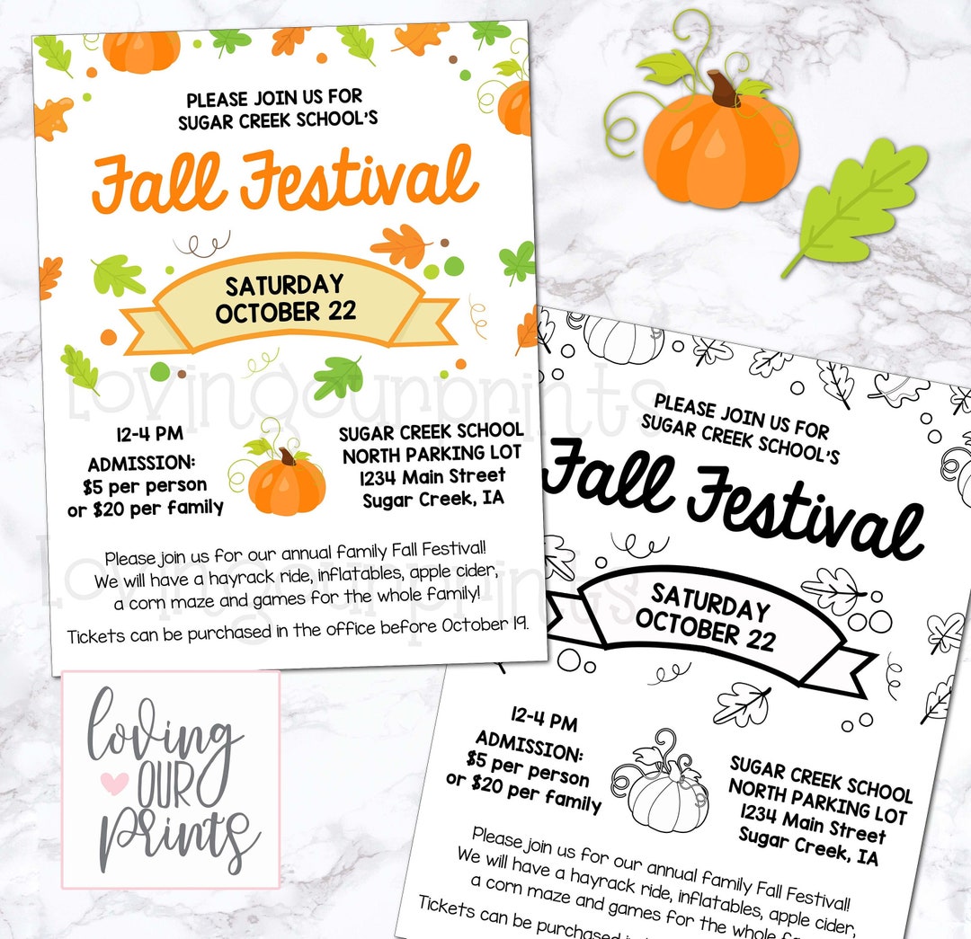 Editable Fall Festival Flyer, Fall Festival Invite, Fall Festival Flyer ...