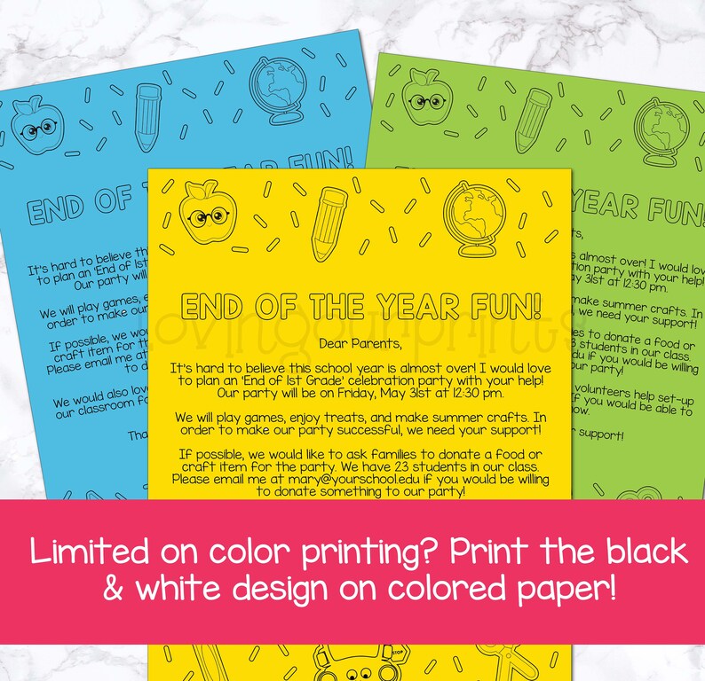 End of the Year Letter, Editable End of the Year Letter to Parents ...