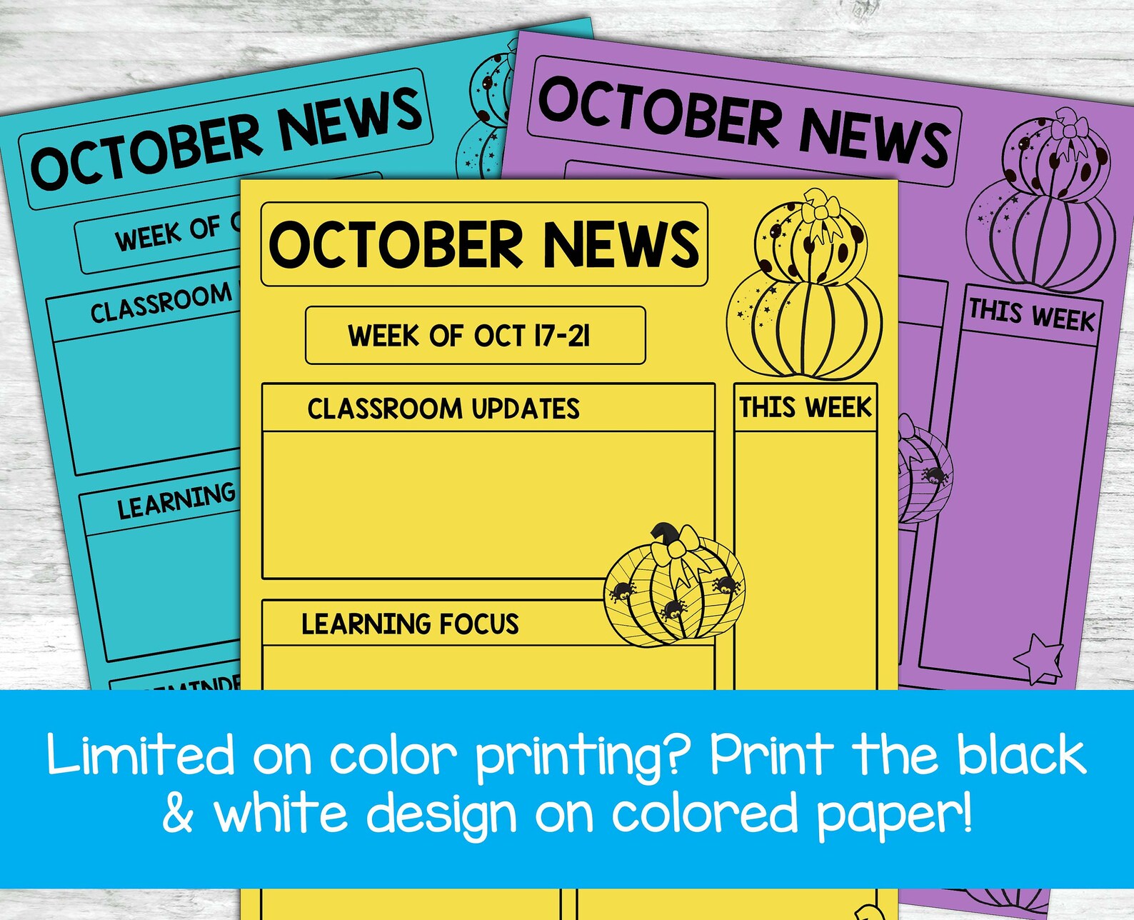 October Editable Newsletter Template, Classroom Newsletter Template ...