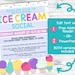 Editable Ice Cream Social Flyer, Ice Cream Social Invitation, Back to ...