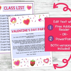 Editable Valentine's Day Class Party Flyer, Valentines Day Class Party ...