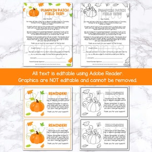 Pumpkin Patch Field Trip, Editable Pumpkin Patch Field Trip Form ...
