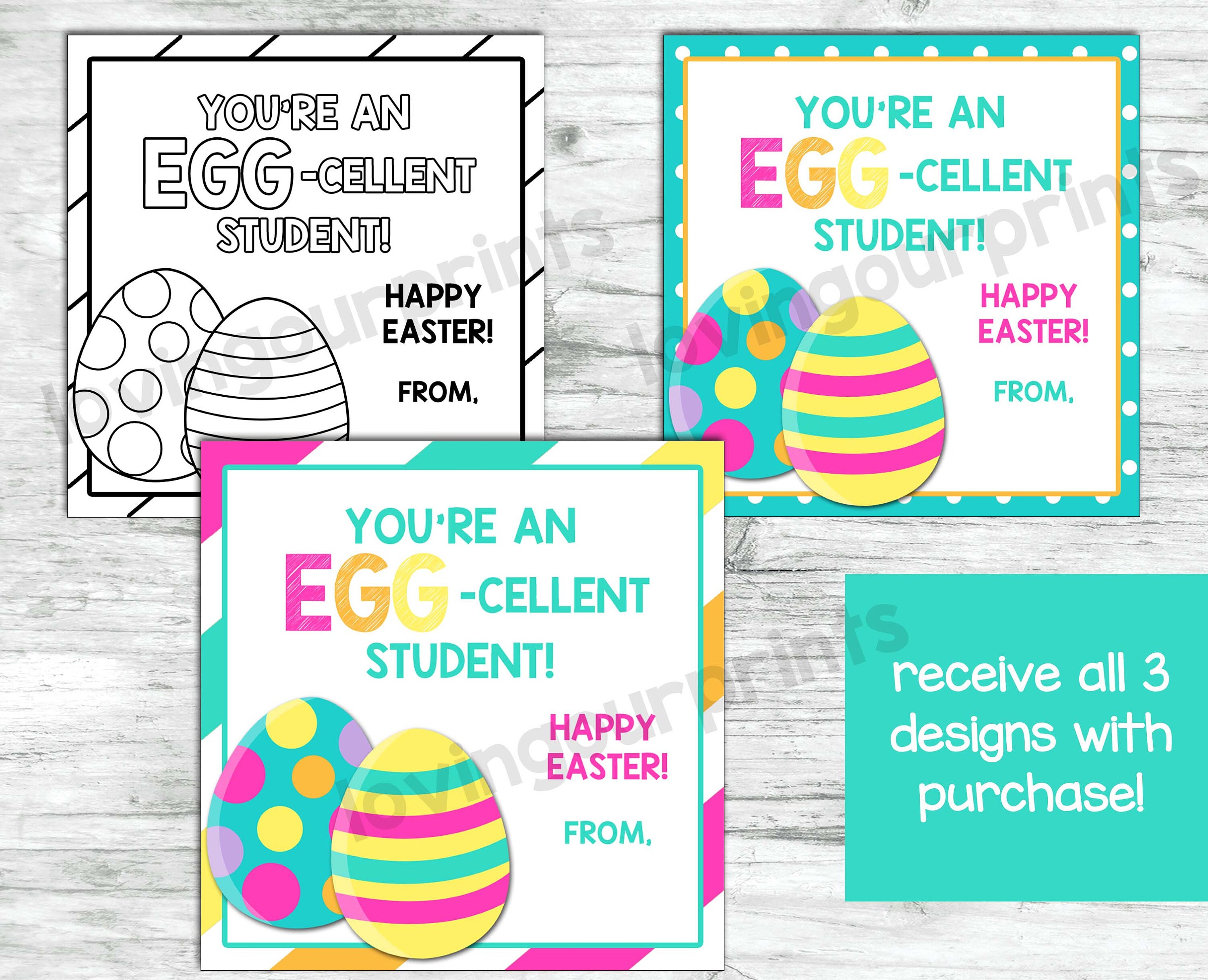 Eggcellent Easter, Editable Easter Tags, Egg-cellent, Editable Easter ...