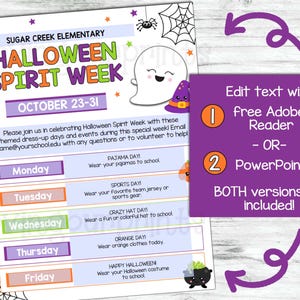 Halloween Spirit Week, Halloween Spirit Week Flyer, Halloween Dress up ...