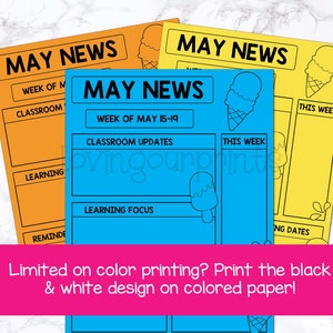 Editable May Newsletter Template, Editable Newsletter Template ...