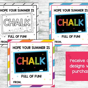 End of the Year Gift for Students, End of the School Year Tags, Chalk ...