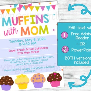 Editable Muffins With Mom Flyer, Muffins With Mom Flyer Editable ...