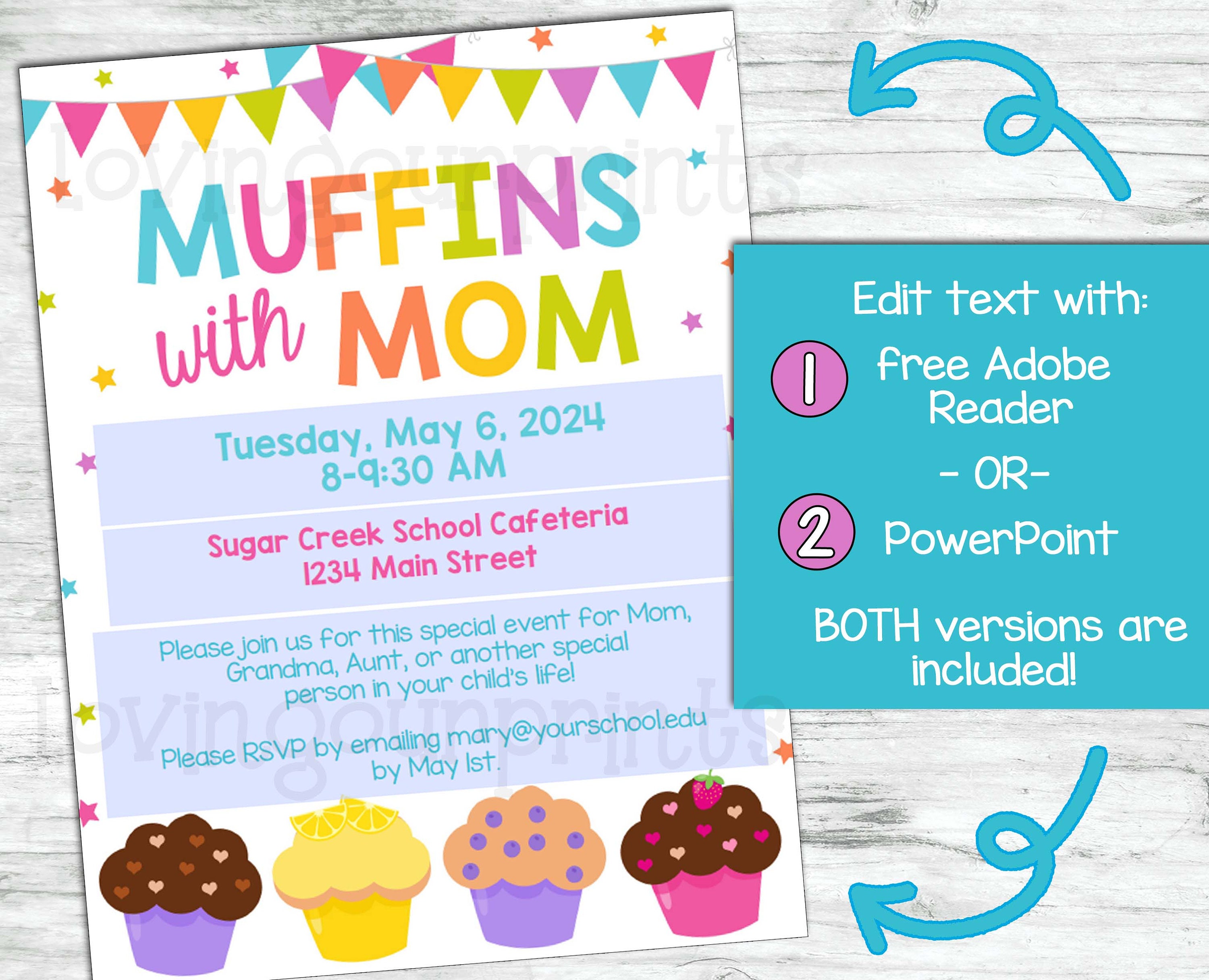 Editable Muffins With Mom Flyer, Muffins With Mom Flyer Editable ...