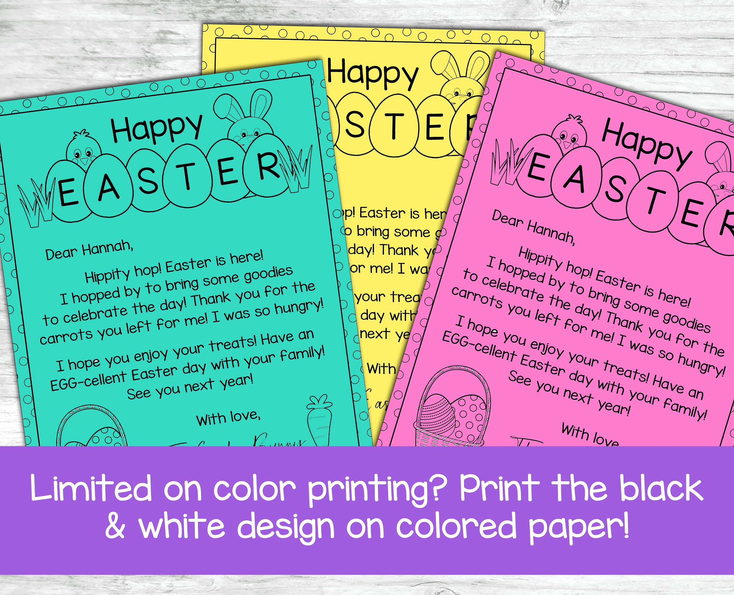 Editable Easter Bunny Letter Easter Bunny Letter Easter - Etsy