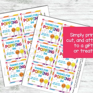 Editable Thanks for Popping in Tags, Thanks for Popping in Open House ...